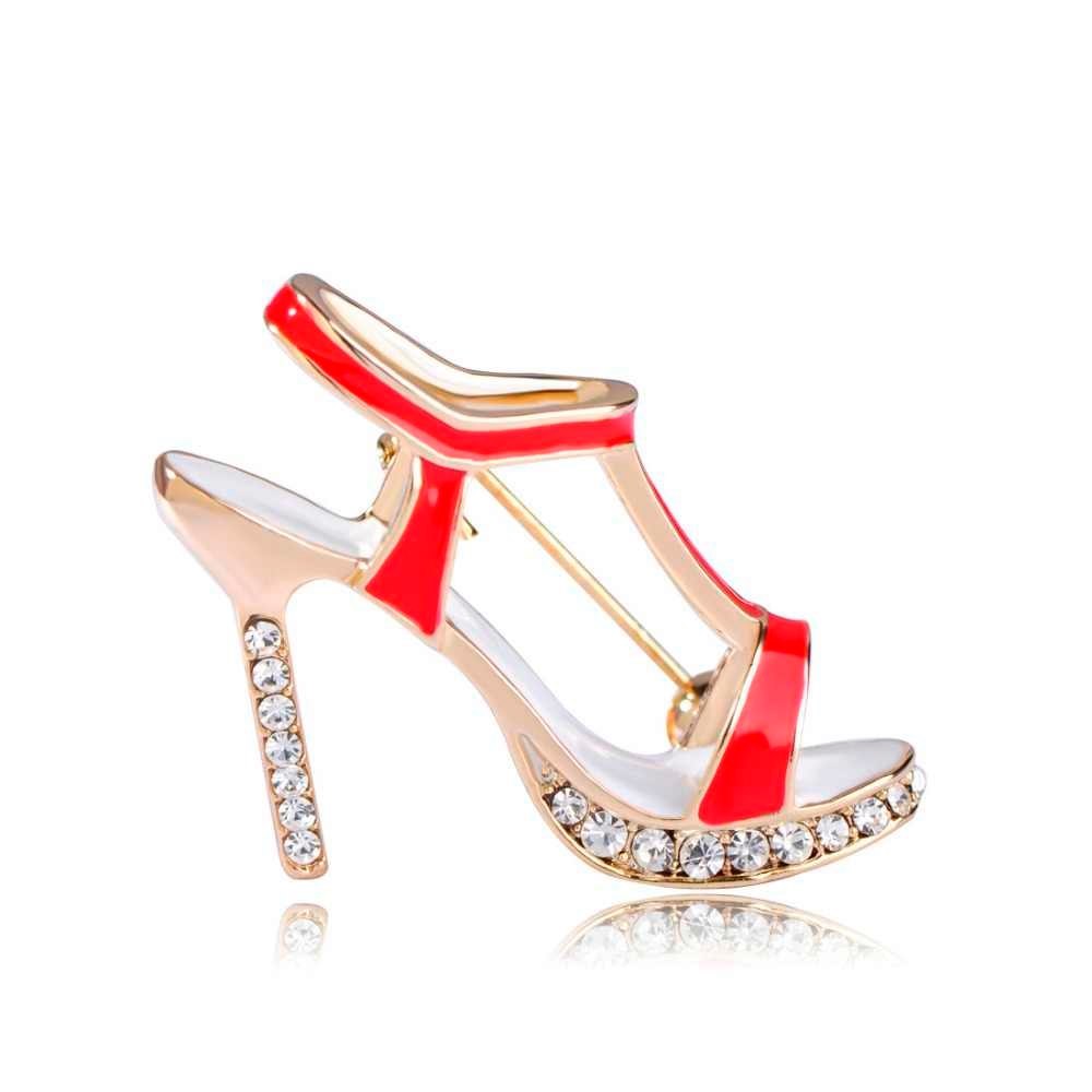 Boutiquetoyou.com.ua | Брошь в виде Туфельки красная бижутерия с эмалью ...